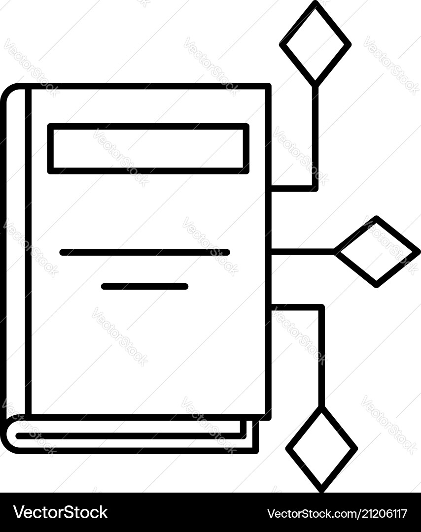 Book ai read icon outline style Royalty Free Vector Image