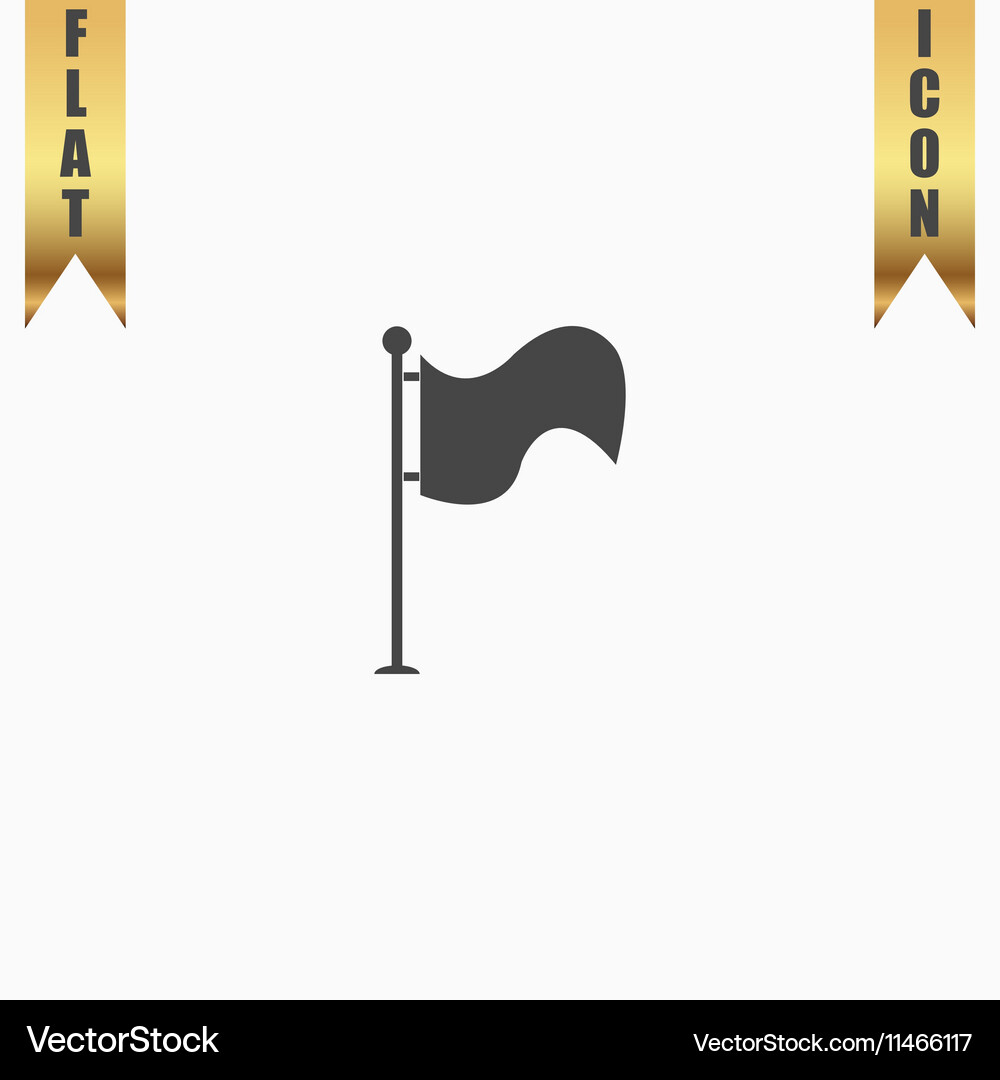 Flag icon location marker symbol flat design style