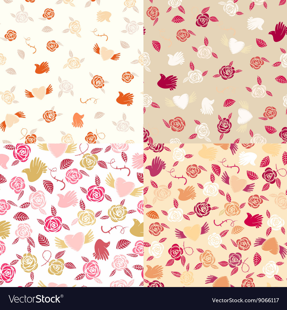 Four seamless patterns Royalty Free Vector Image