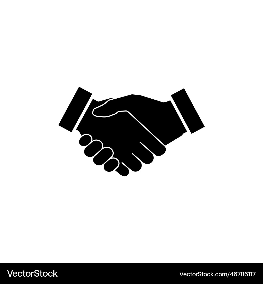 Handshake icon business contact Royalty Free Vector Image