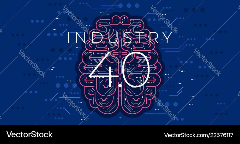 Industry 40 concept fourth industrial revolution Vector Image