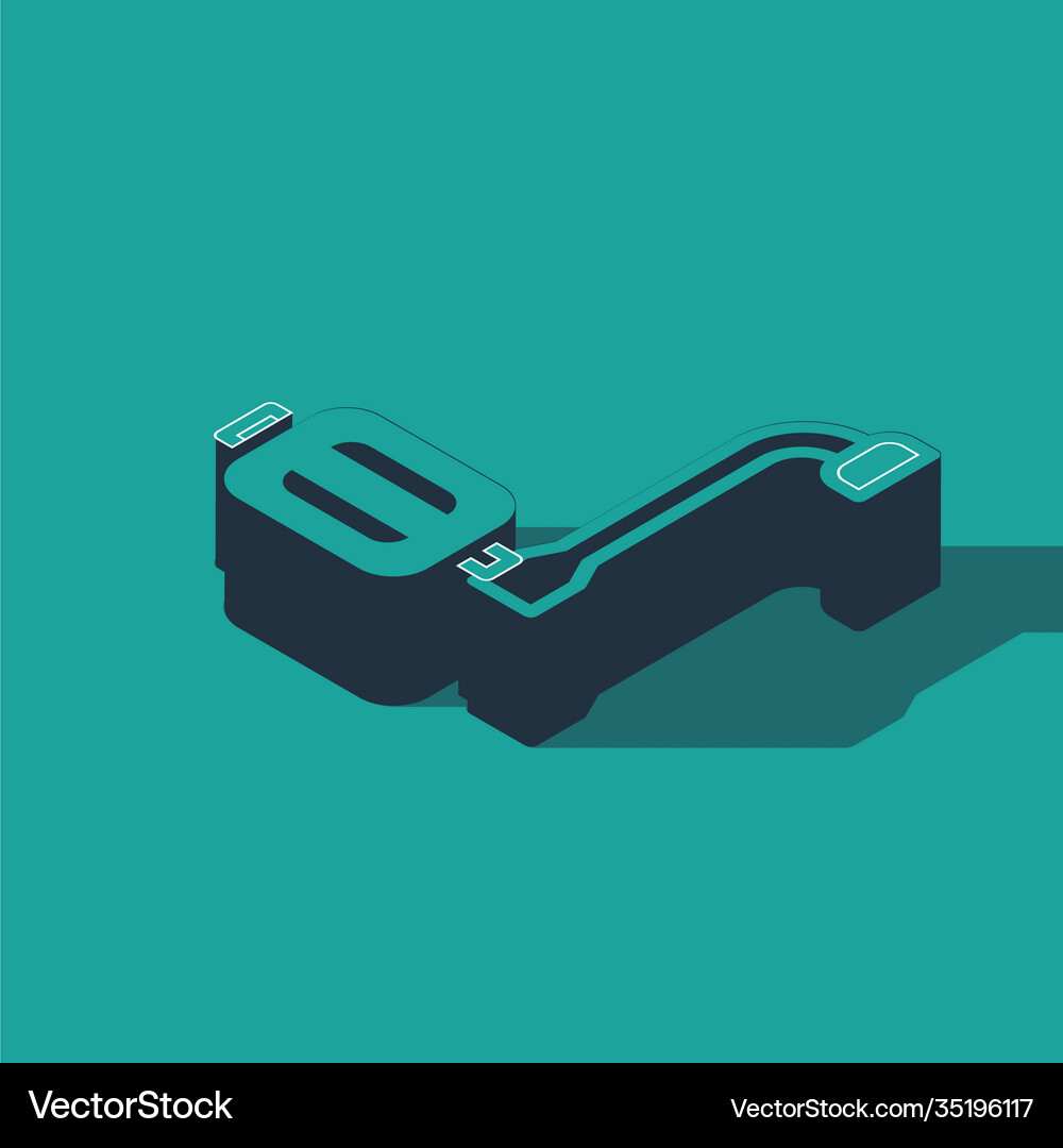 Isometric bicycle pedal icon isolated on green Vector Image