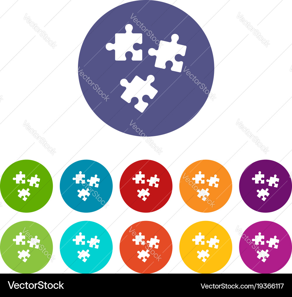 Puzzle set icons Royalty Free Vector Image - VectorStock
