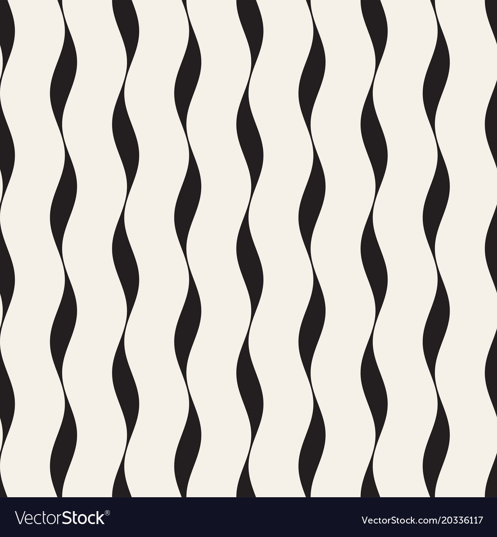 Seamless black and white hand drawn wavy Vector Image