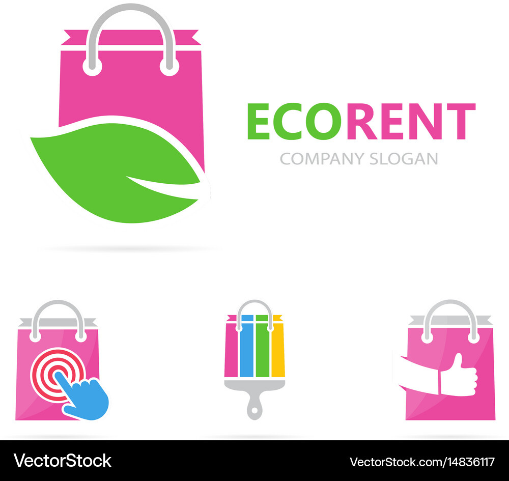 Shop and leaf logo combination sale Royalty Free Vector
