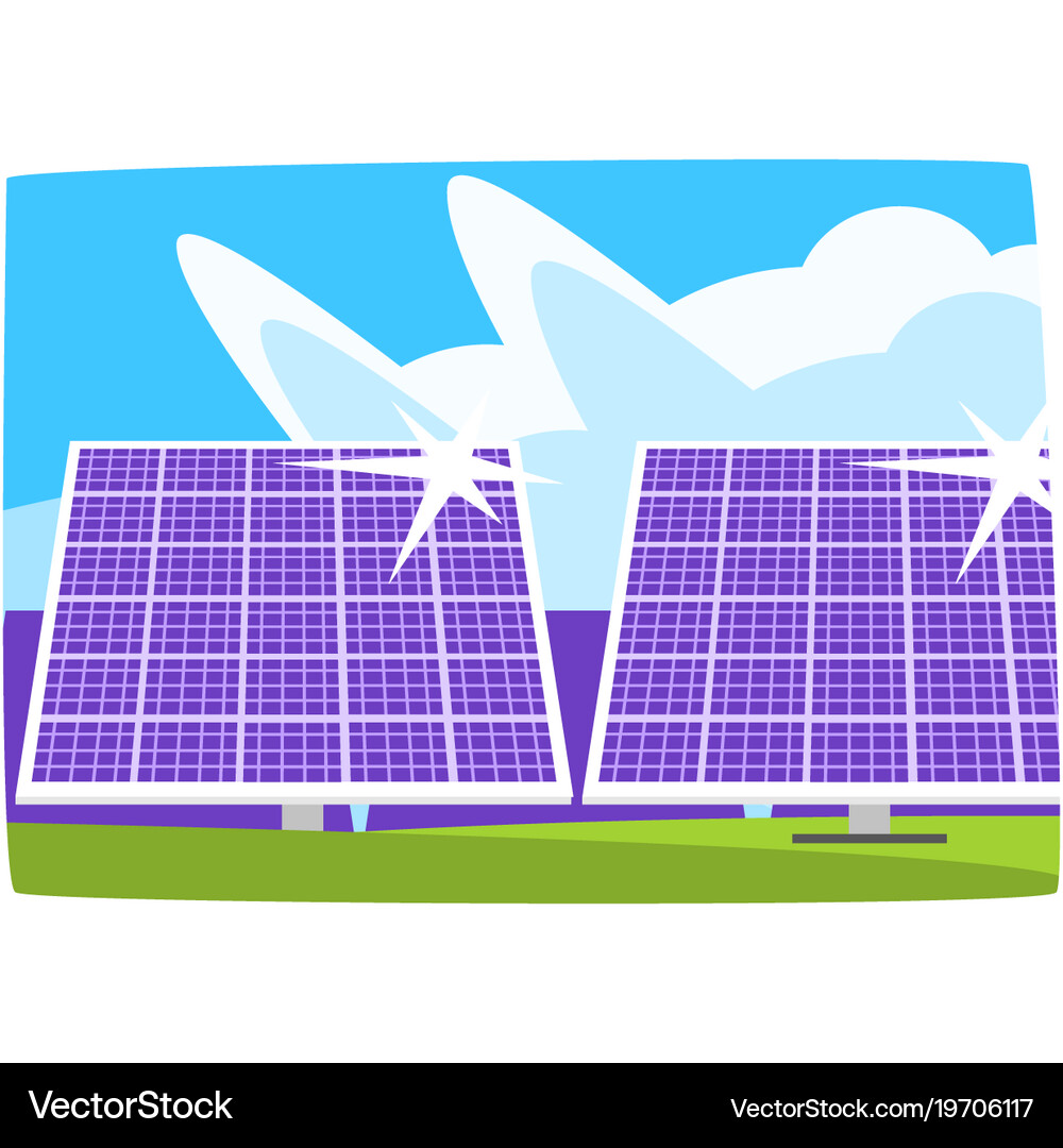 Solar power plant ecological energy producing Vector Image