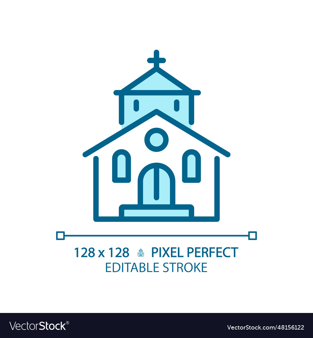 2d editable thin line church icon Royalty Free Vector Image