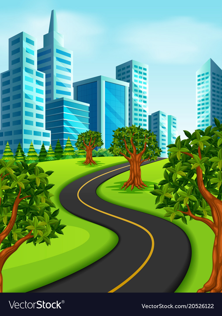 A road to city Royalty Free Vector Image - VectorStock