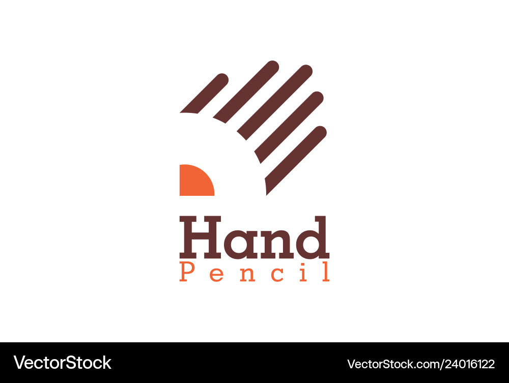 Abstract hand pencil education logo icon Vector Image