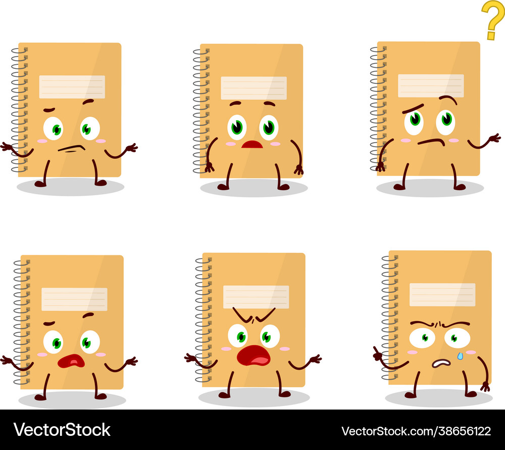 Cartoon character brown spiral notebooks Vector Image