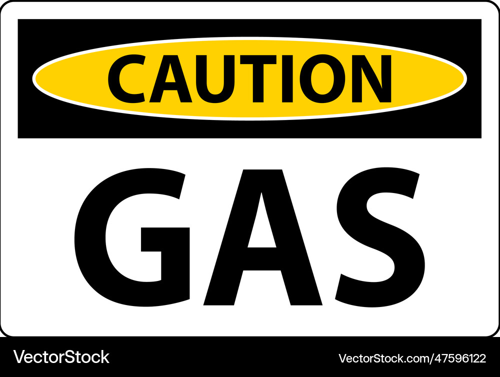 Caution flammable sign gas on white background Vector Image