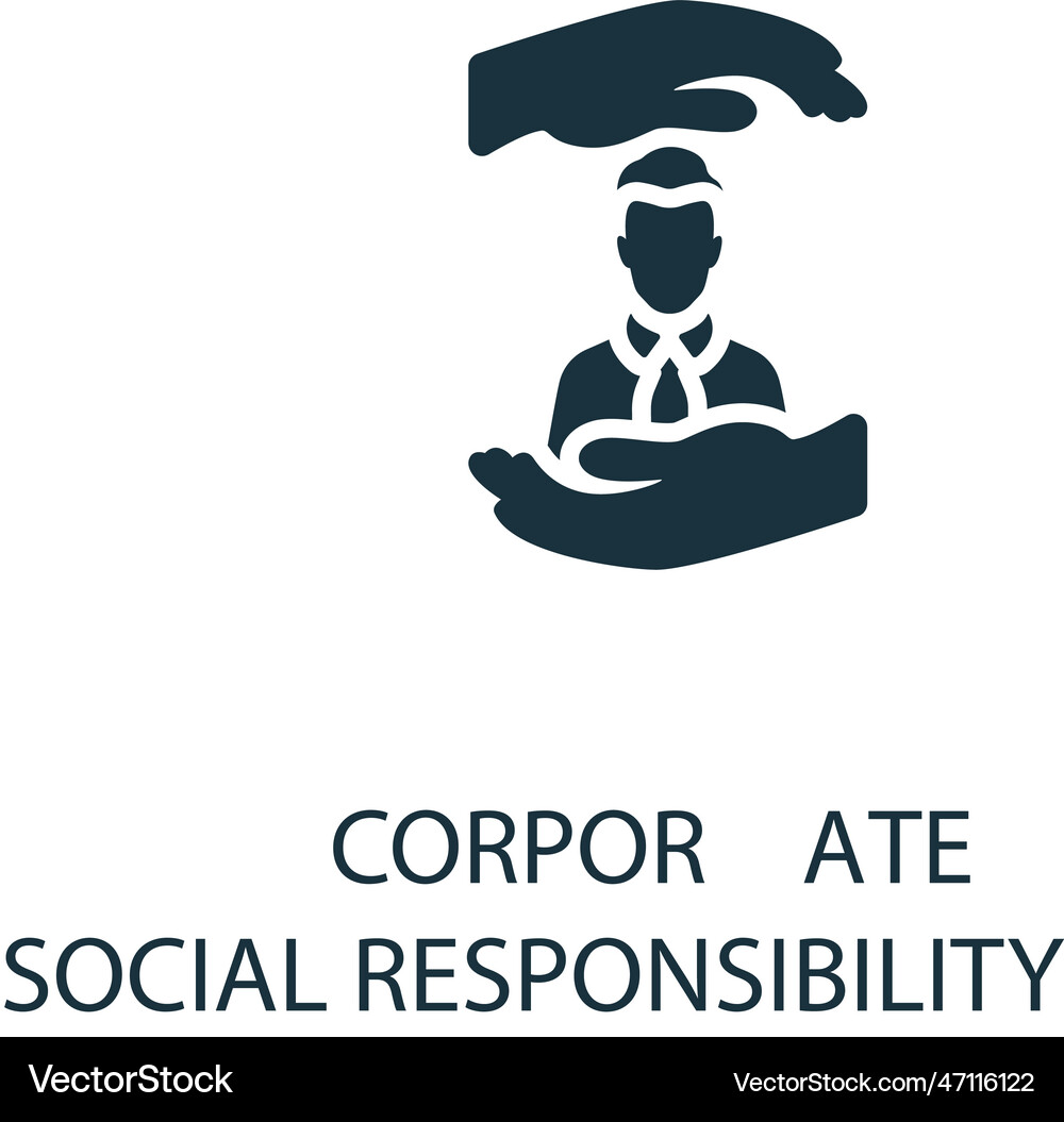 Corporate social responsibility icon monochrome Vector Image