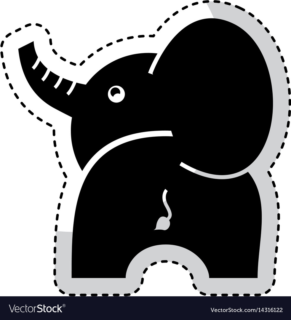 Cute elephant isolated icon Royalty Free Vector Image
