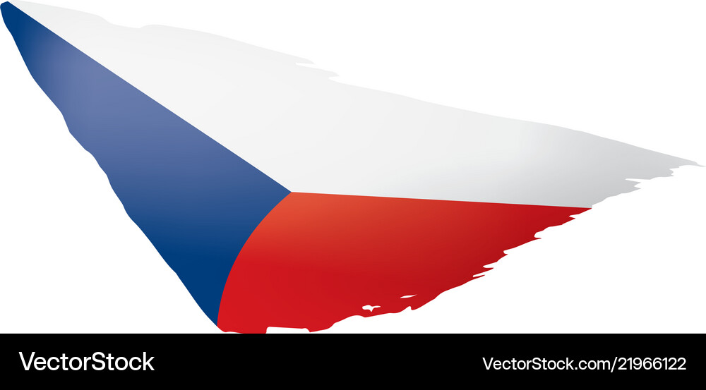 Czechia flag on a white Royalty Free Vector Image