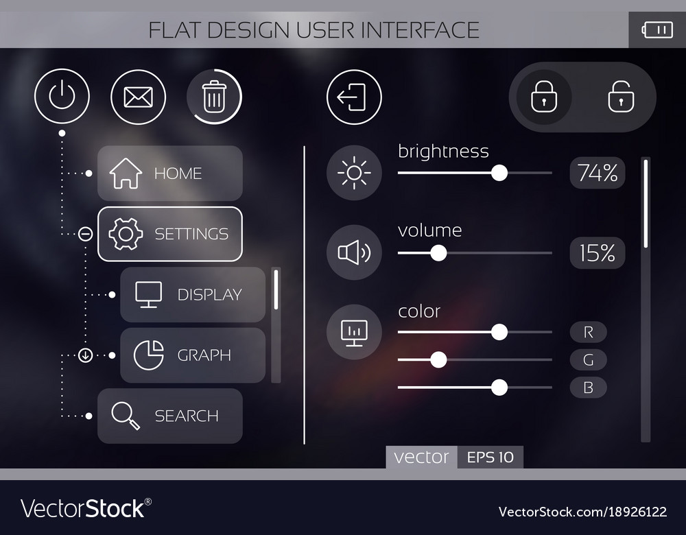 Flat ui mobile design Royalty Free Vector Image