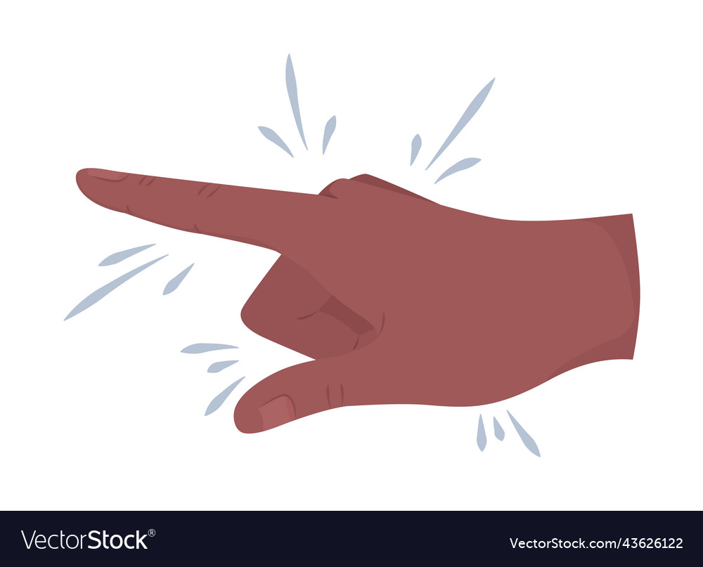 Index finger semi flat color hand gesture Vector Image