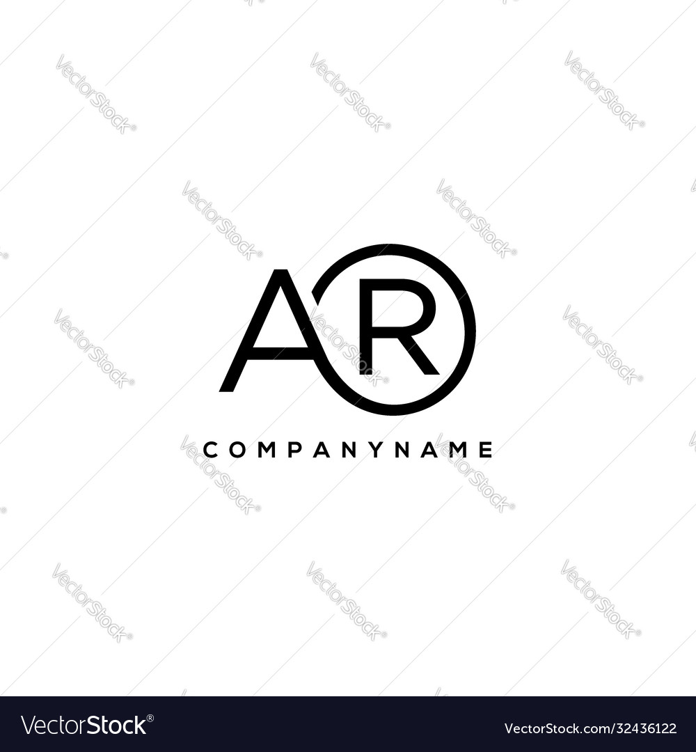 Initial ar letter logo with circle template Vector Image