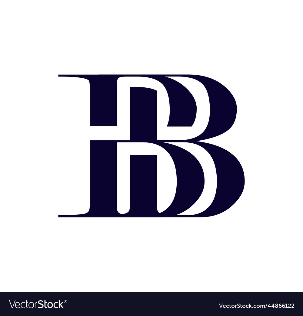 Monogram logo initial letters bb Royalty Free Vector Image