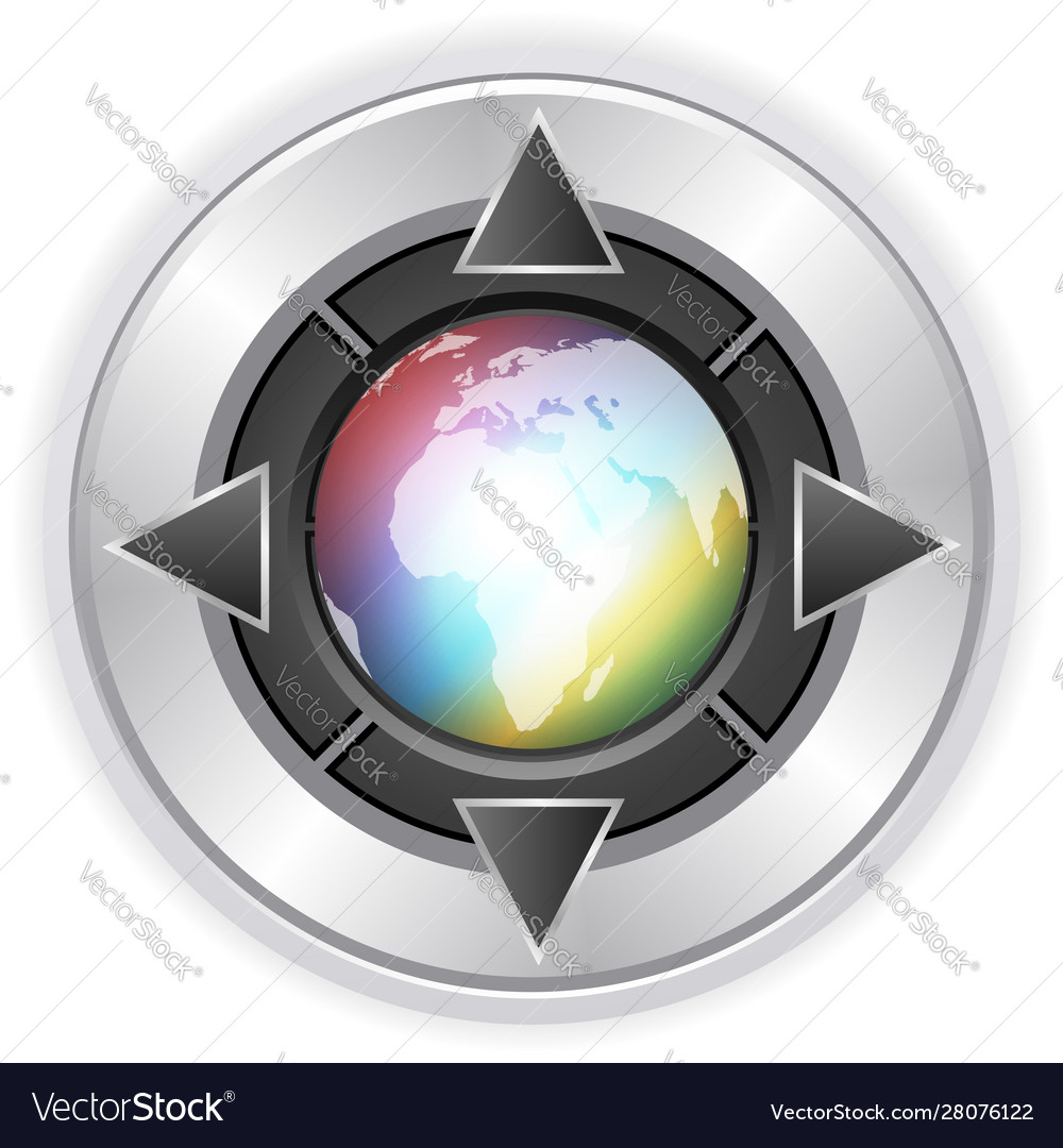 Multimedia button globe 4 Royalty Free Vector Image