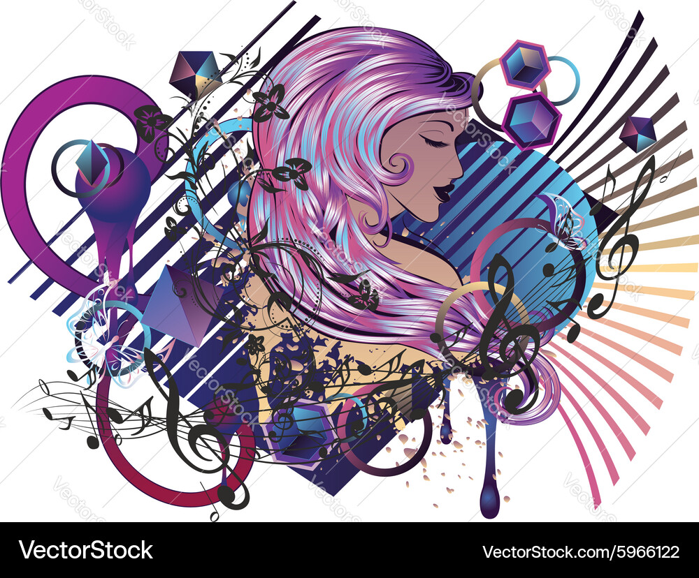Music Girl6 Royalty Free Vector Image - VectorStock