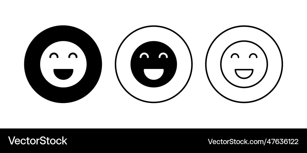 Smile icon set smile emoticon icon feedback Vector Image