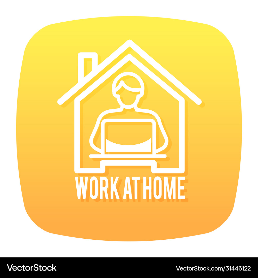 Work at home - stop covid-19 coronavirus spread Vector Image