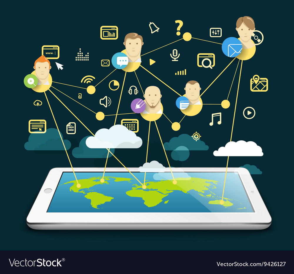 Abstract scheme modern computer network design Vector Image