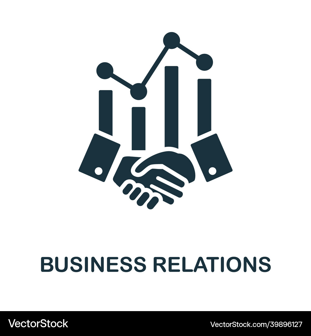 Business relations icon monochrome sign from Vector Image