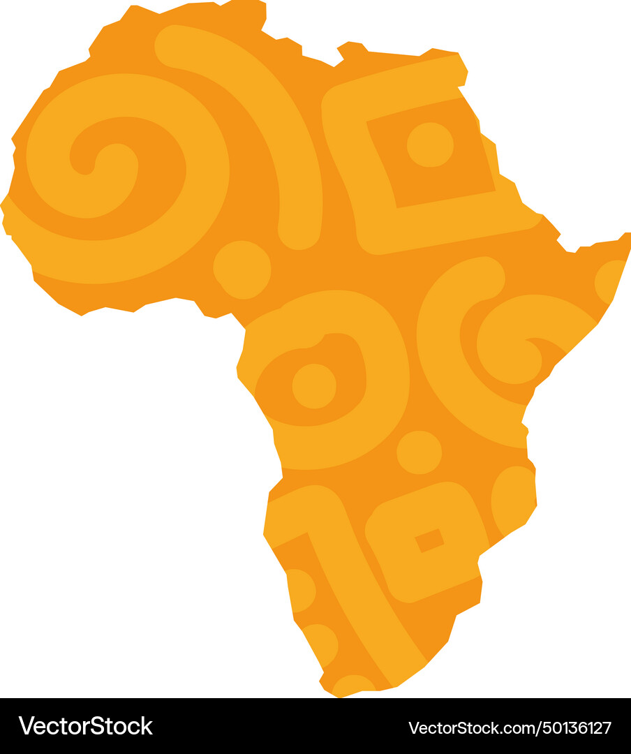 Colored map of africa with cultural patterns Vector Image