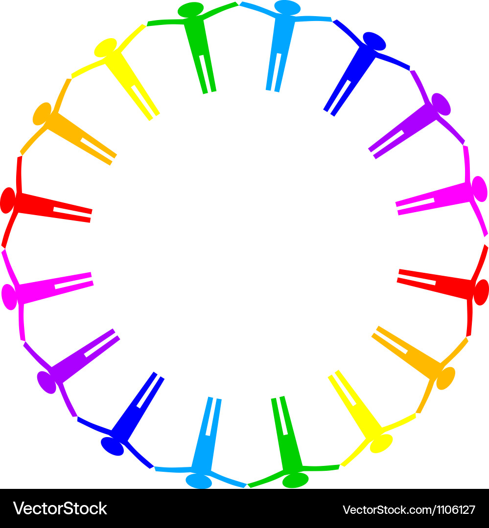 Colorful icon people in circle Royalty Free Vector Image