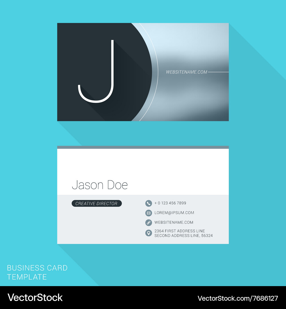 Creative business card template letter j flat Vector Image