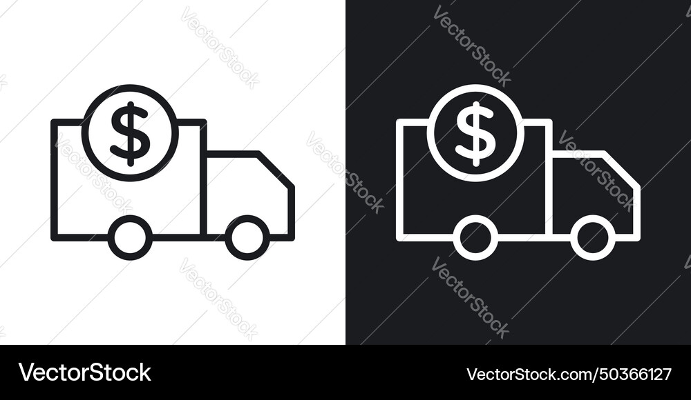 Delivery cost icon set and shipping fee Royalty Free Vector