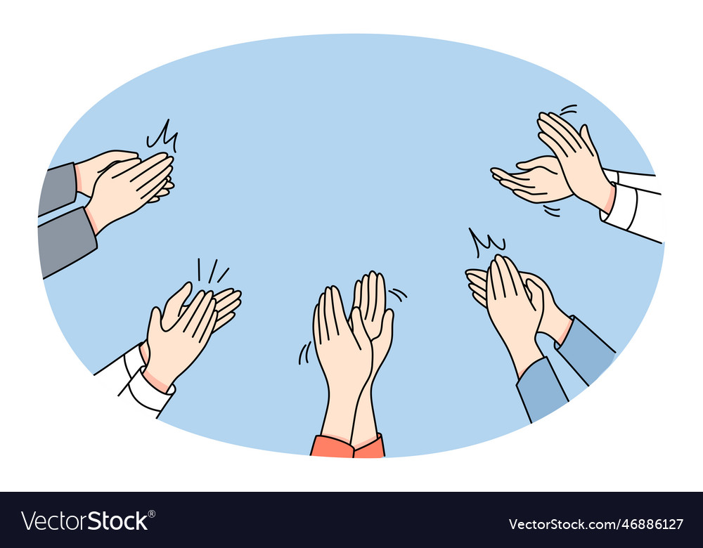 Diverse people clap hands show appreciation Vector Image