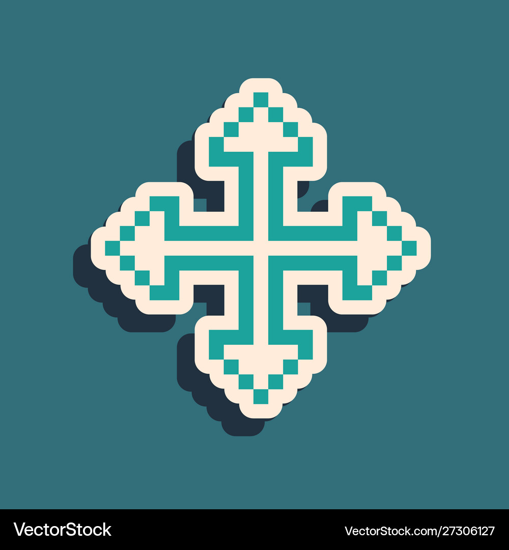 Green pixel arrows in four directions icon Vector Image