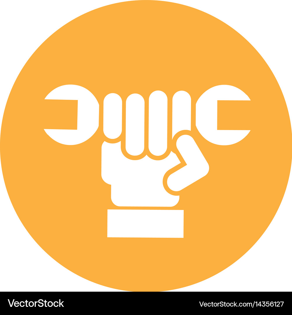 Hand with wrench mechanic tool icon Royalty Free Vector