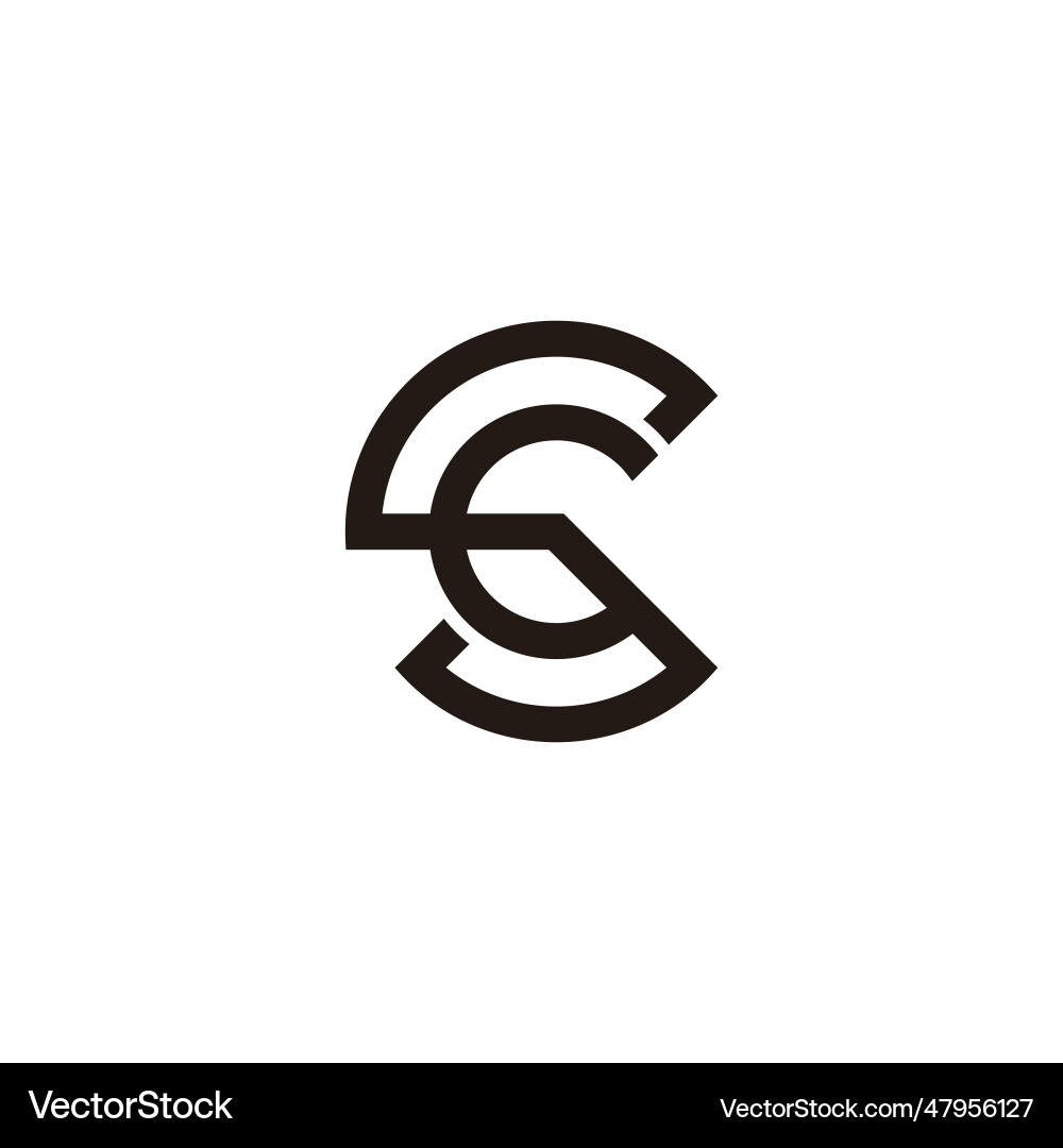 Letter sc simple circle geometric line logo Vector Image