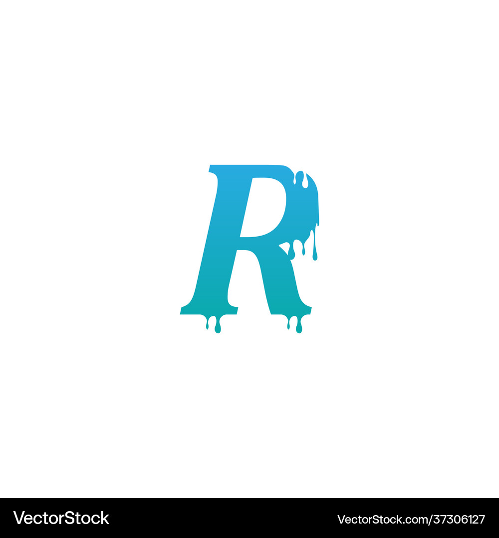 Melting letter r icon logo design template Vector Image