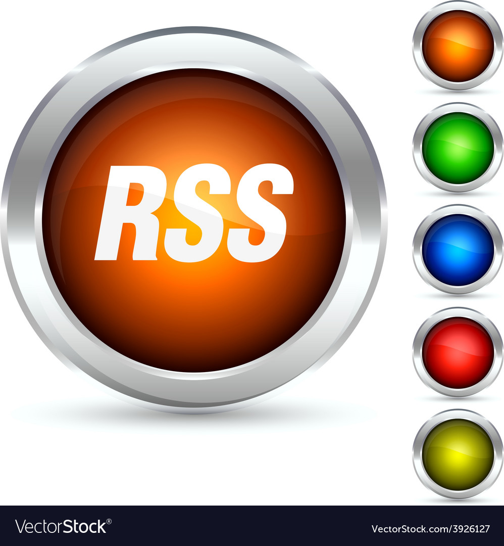 Rss button Royalty Free Vector Image - VectorStock