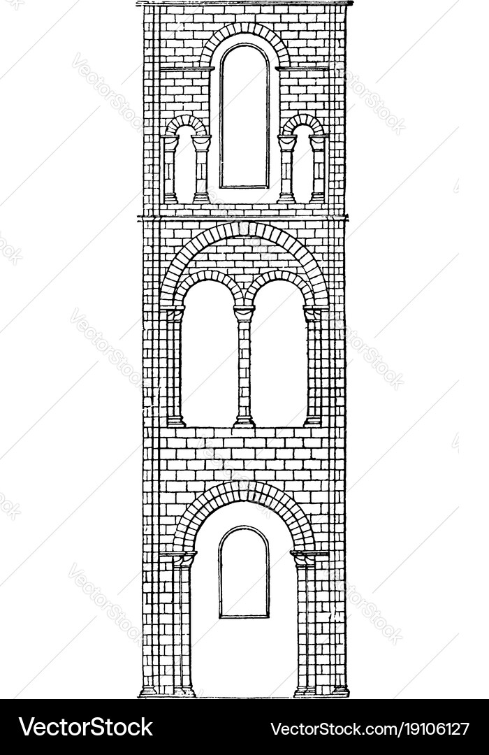 Saxon architecture comprehends all english Vector Image