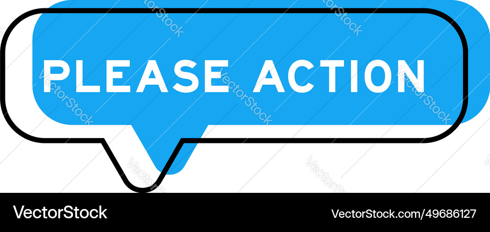 Speech banner and blue shade with word please Vector Image