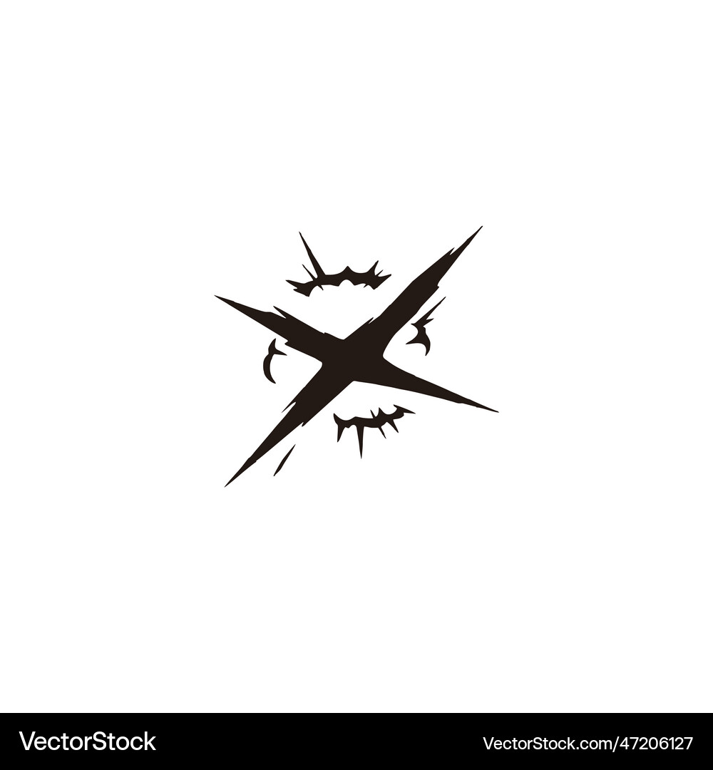Sword slash geometric symbol simple logo Vector Image