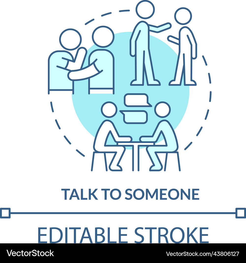 Talk to someone turquoise concept icon Royalty Free Vector