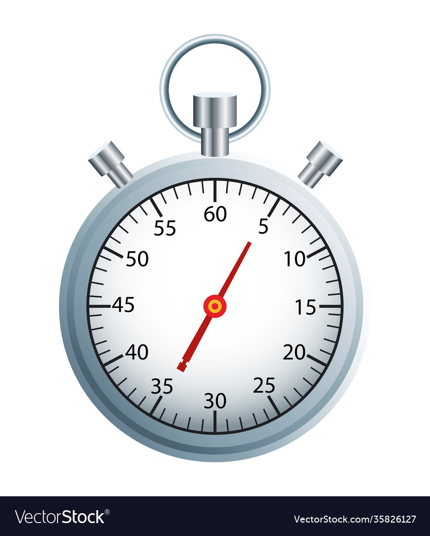 Timer chronometer silver isolated icon Royalty Free Vector