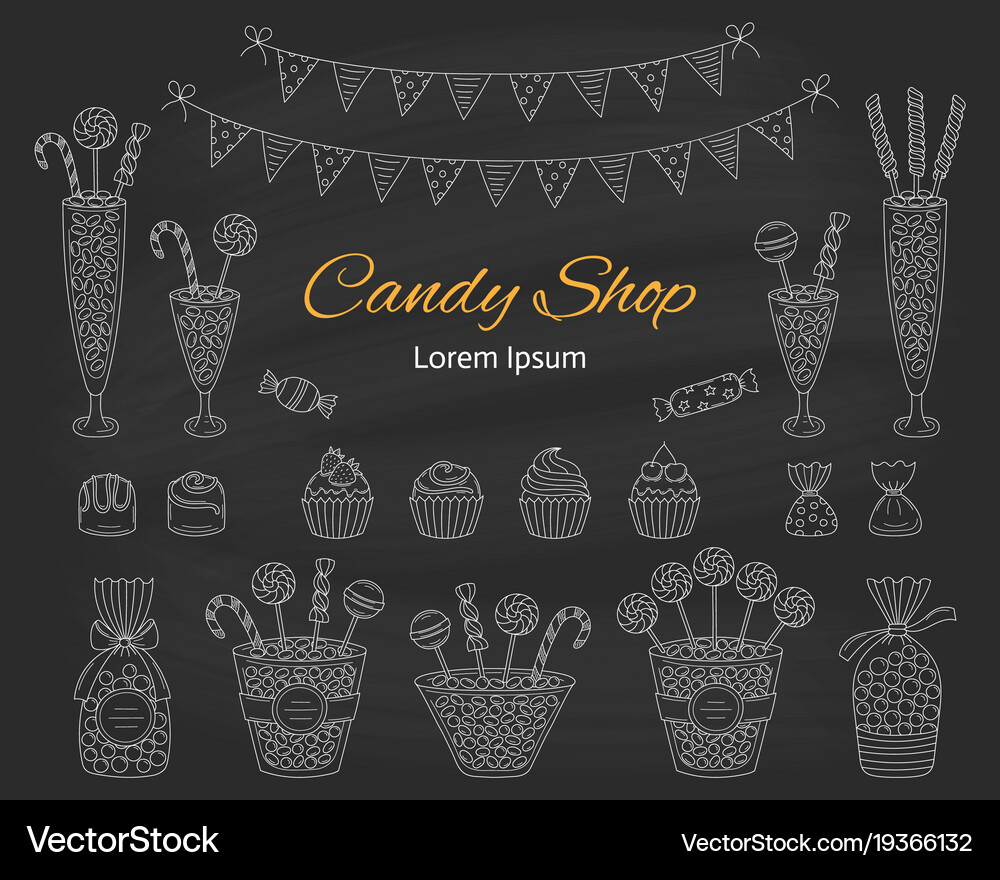 Candy shop hand drawn Royalty Free Vector Image