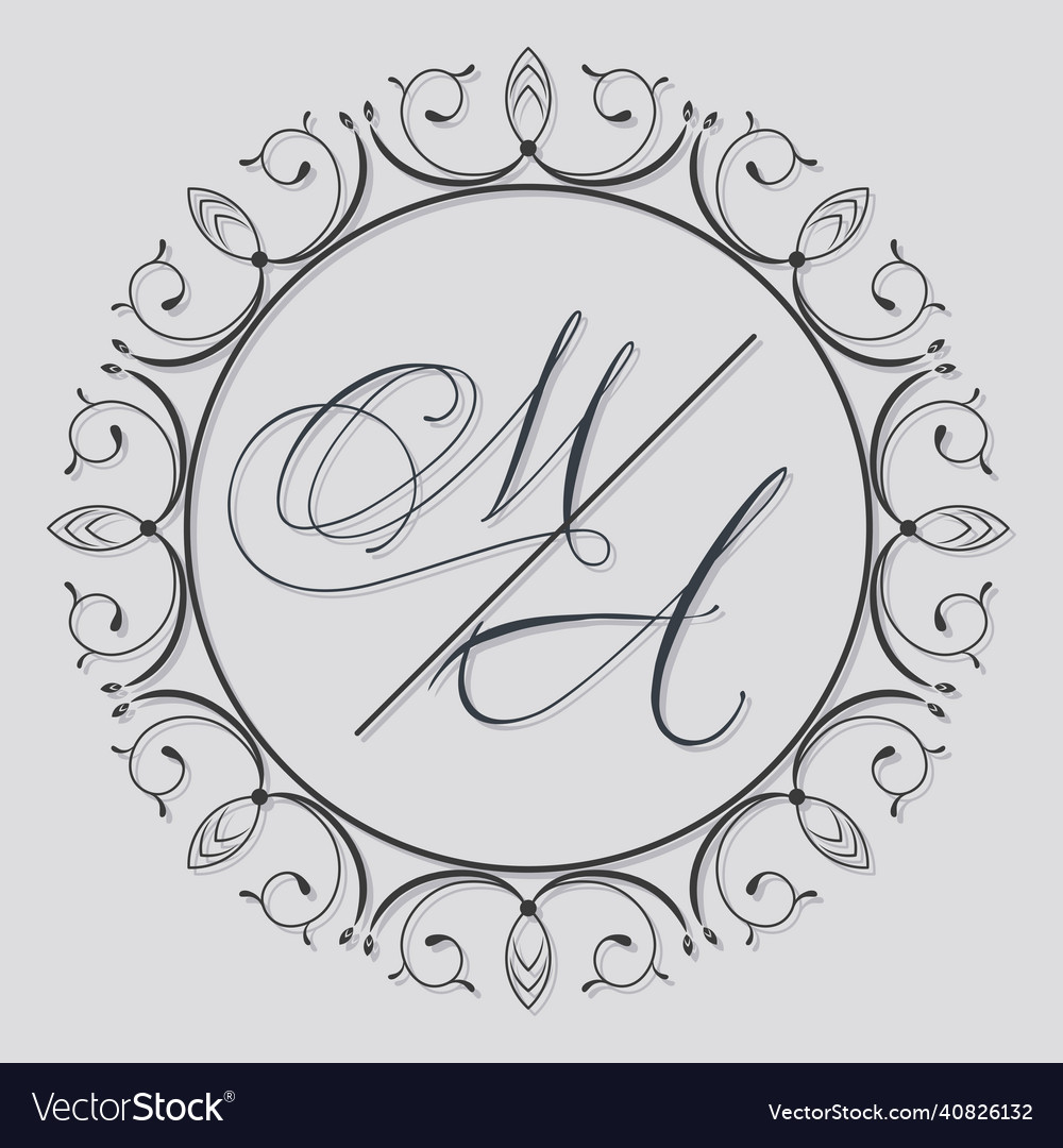 Circular monogram frame Royalty Free Vector Image