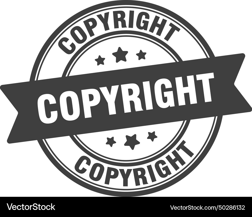 Copyright stamp label on transparent Royalty Free Vector