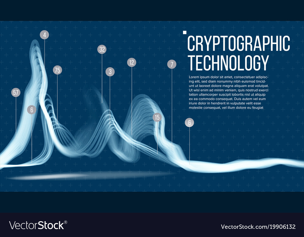 Cryptographic technology background big Royalty Free Vector