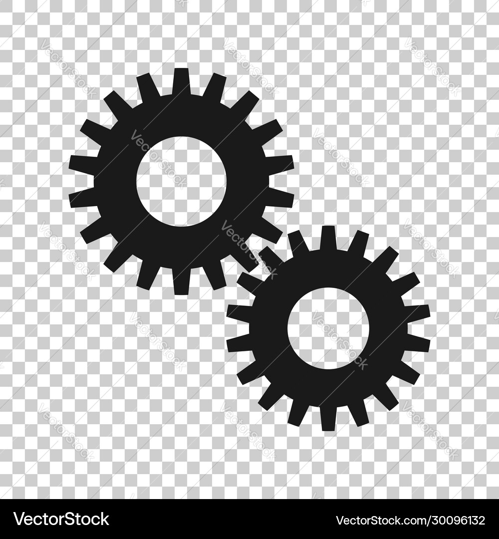 Gear icon in flat style cog wheel on white Vector Image