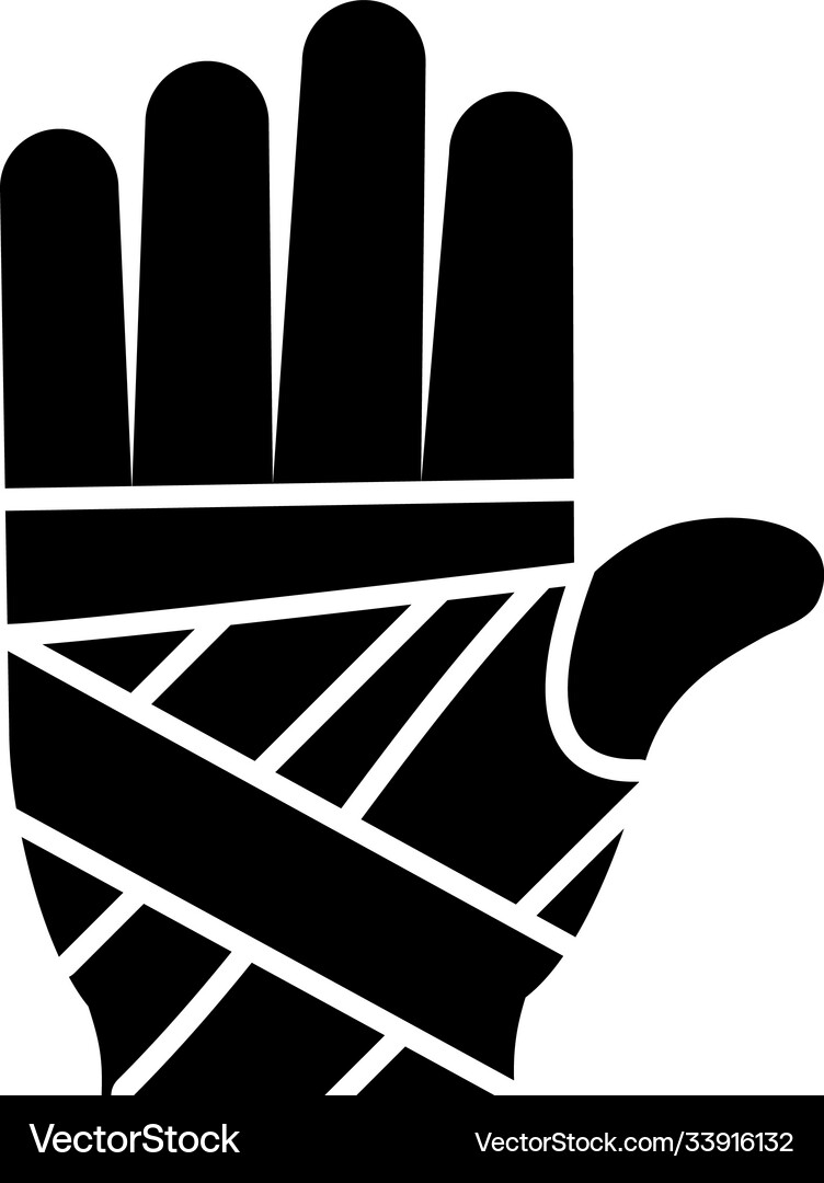 Hand with bandages icon silhouette style Vector Image