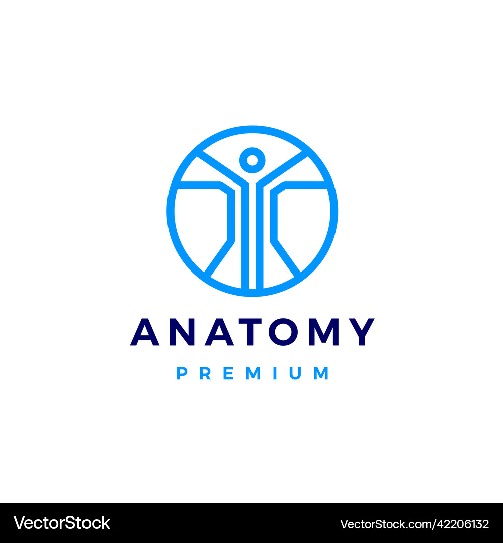 Human body anatomy circle logo icon Royalty Free Vector